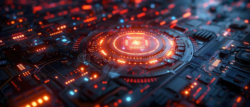 Futuristic AI Core in Minimalist Symphony. Concept Technological ...