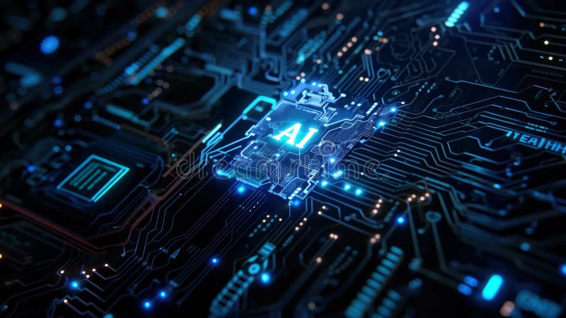 Futuristic AI in Digital Circuit Board with Artificial Intelligence and ...