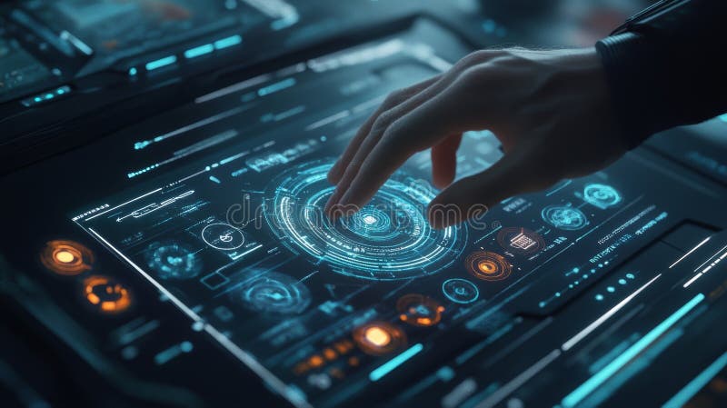 Futuristic Ai Driven Computer Interface Exploring Digital Technology and Network Connectivity ...