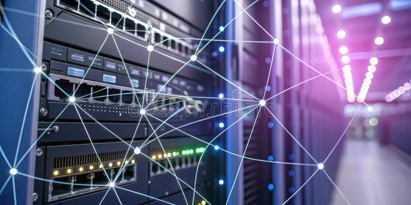 Futuristic AI-driven Data Network Stock Illustration - Illustration of communication, data ...