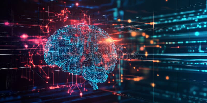 A Futuristic AI-driven Digital Twin Simulation, Displaying Glowing ...