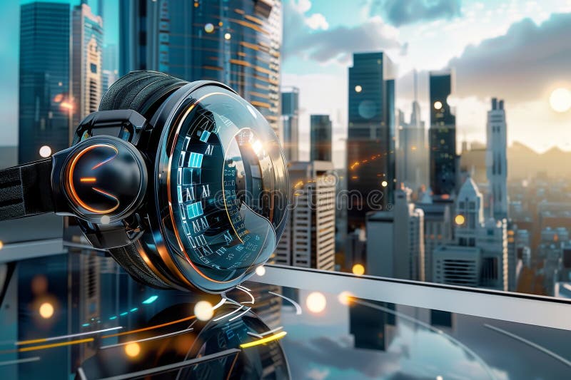 Futuristic AI Drone with Cityscape, Digital Art, Technology Innovation ...