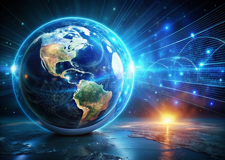 Futuristic AI Earth Globe Visualizing the Impact of Advanced Technology ...