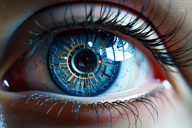 Futuristic AI Eye with a Digital Interface, Depicting the Intersection ...