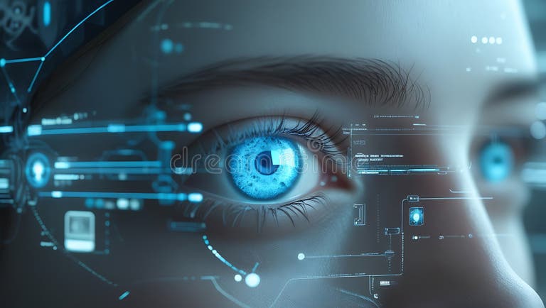 Futuristic AI Eye Scan Next Gen Biometric Identification Technology ...