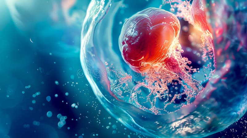 Futuristic AI-generated Image Showcasing a Vibrant Cell in Vivid Colors ...