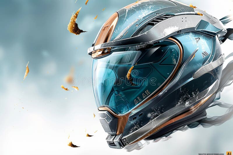 Futuristic AI Helmet with Digital Interface, Advanced Technology ...
