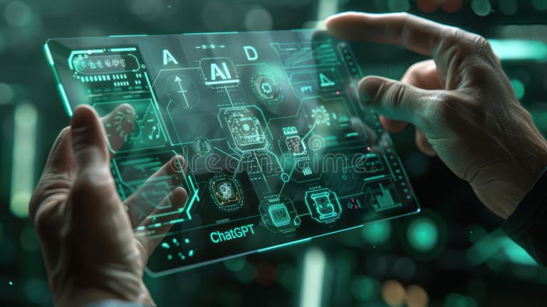 The Futuristic AI Hologram.AI Generated Image Stock Photo - Image of futuristic, hightech: 379873400