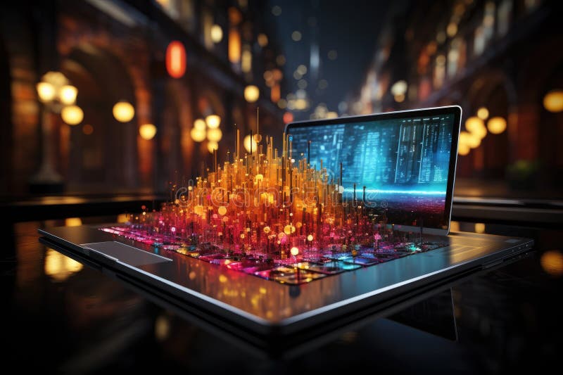 A Futuristic AI Interface, Displaying Real-time Analytics and ...