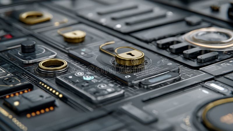 Futuristic AI Interface with Floating Elements and Interactive Control ...