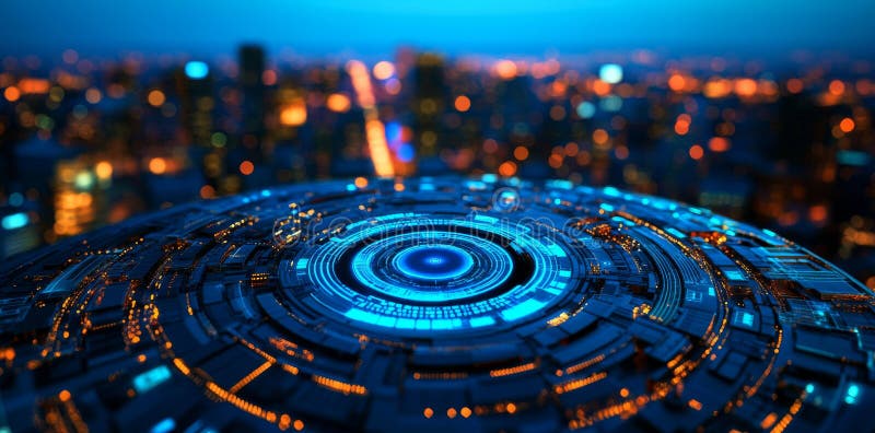 A Futuristic AI Interface with Glowing Holograms, Intricate Circuitry ...