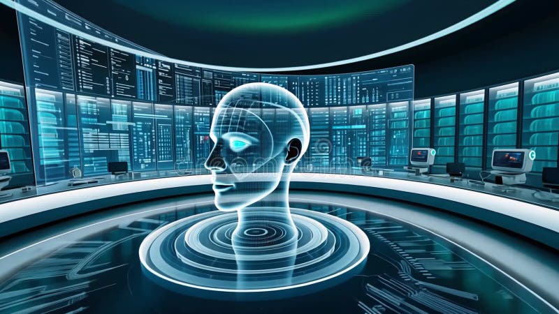 Futuristic AI Interface in a High Tech Control Room Setting Stock Video ...
