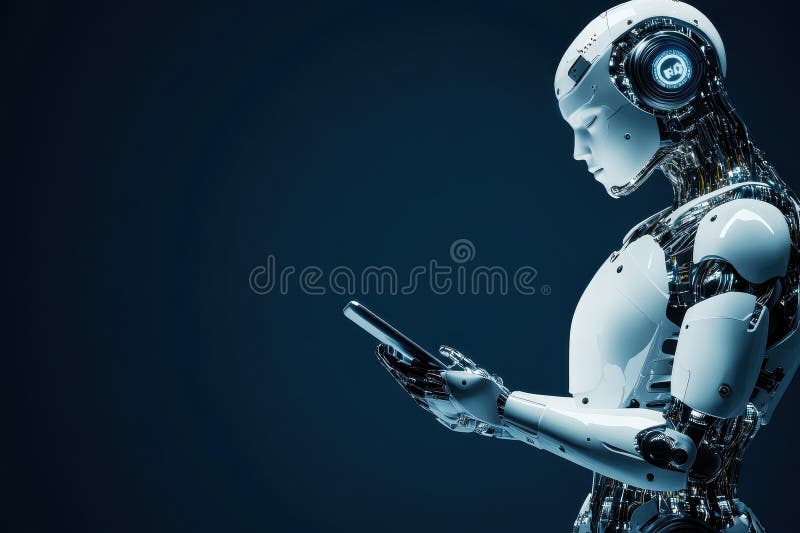 Futuristic AI Medical Assistant Interacting with Device in High-Tech ...