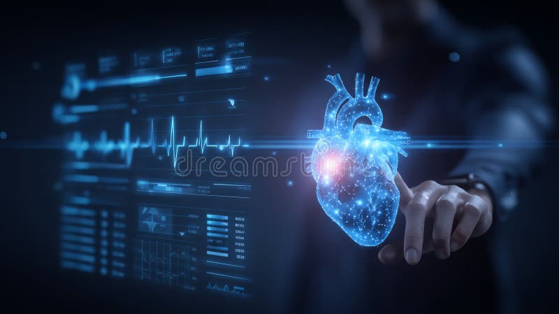 Futuristic AI Medical System, Hand Launching Interface of Connected ...