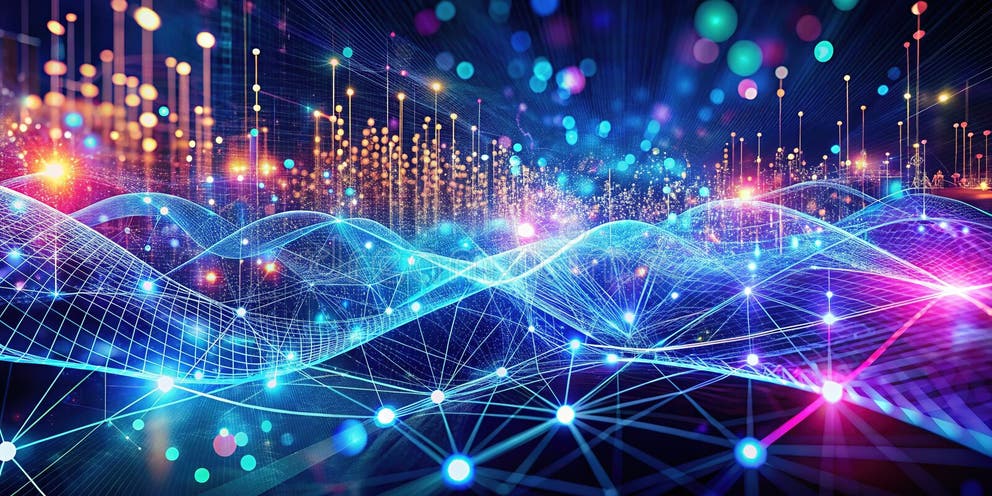 A Futuristic AI Network Wallpaper Visualizing the Flow of Data and Algorithms in a Dynamic ...