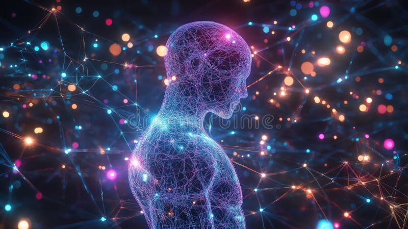 Futuristic Ai Neural Network Concept with Abstract Digital Connections ...