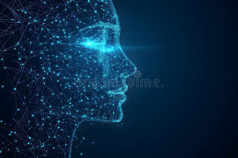 Futuristic AI Neural Network in Digital Space Stock Photo - Image of ...