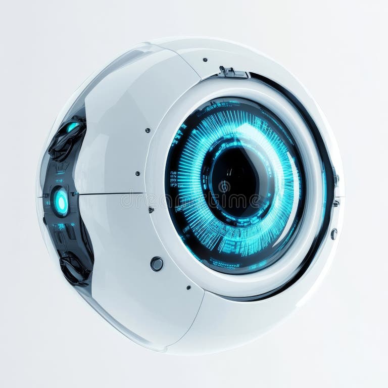Futuristic AI Orb with Glowing Blue Interface Stock Image - Image of spheres, concepts: 361279721