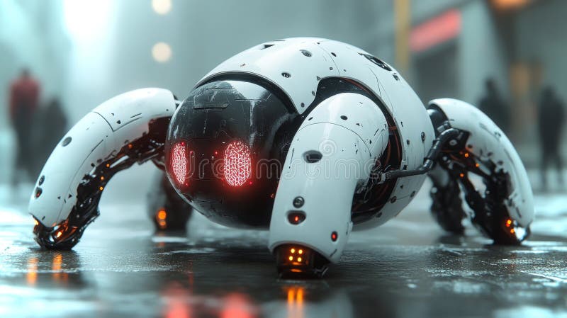 Futuristic AI-powered Exoskeleton in an Urban Environment Showcasing ...