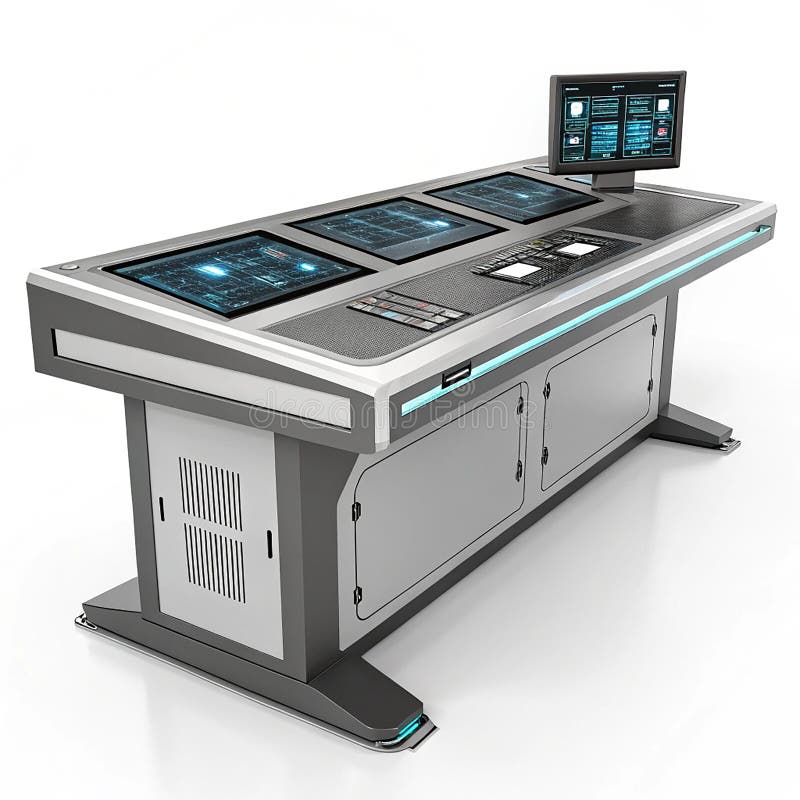 Futuristic AI-powered Lab Table Stock Illustration - Illustration of ...