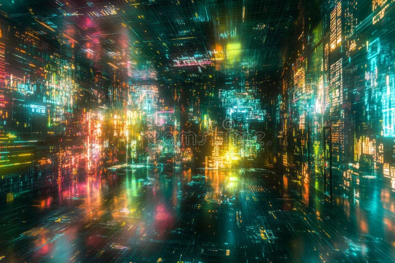 A Futuristic AI-powered Supercomputer, Surrounded by Glowing ...