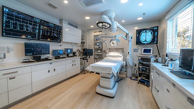 Futuristic AI Powered Surgery Suite Featuring Advanced Robotic Systems ...