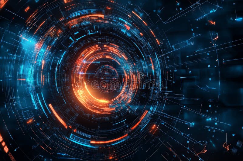 Futuristic AI Robot Background with Vibrant Colors and Textures Stock ...