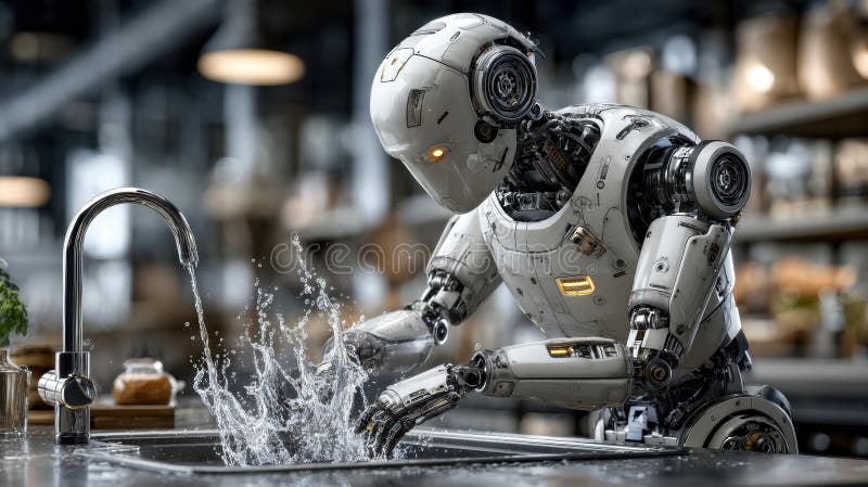 Robot, Cleaning and Sanitizing Benchtop in Cleanroom, with Equipment ...