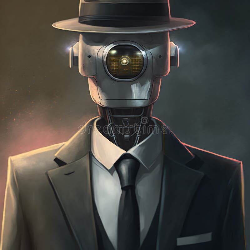 Ai Robot Headshot Wearing Business Attire. Ai Generated. Stock ...