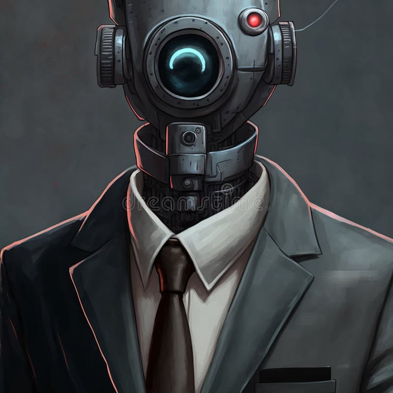 Ai Robot Headshot Wearing Business Attire. Ai Generated. Stock ...