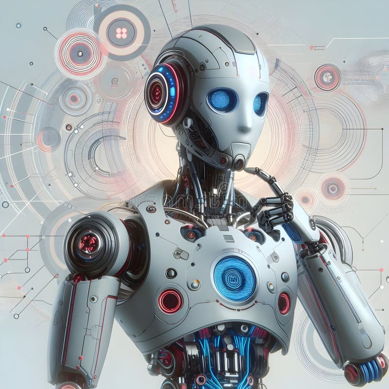 Futuristic AI Robot: Minimalistic 3D Realistic Illustration Eps 16 ...