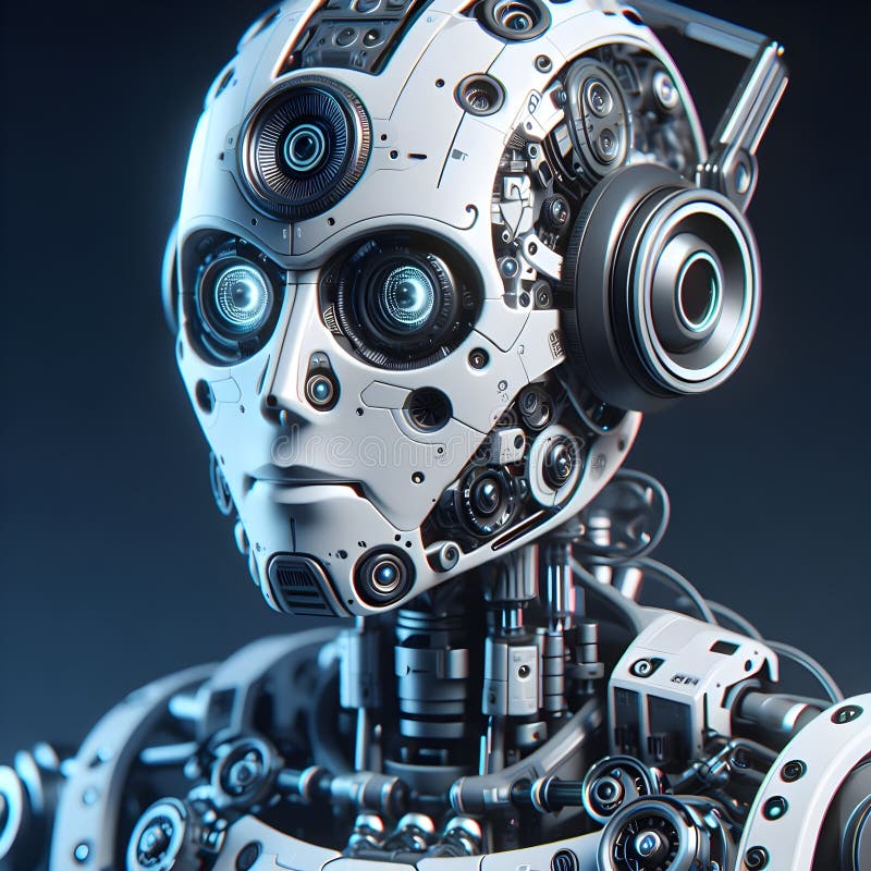 Futuristic AI Robot: Minimalistic 3D Realistic Illustration Eps 12 ...