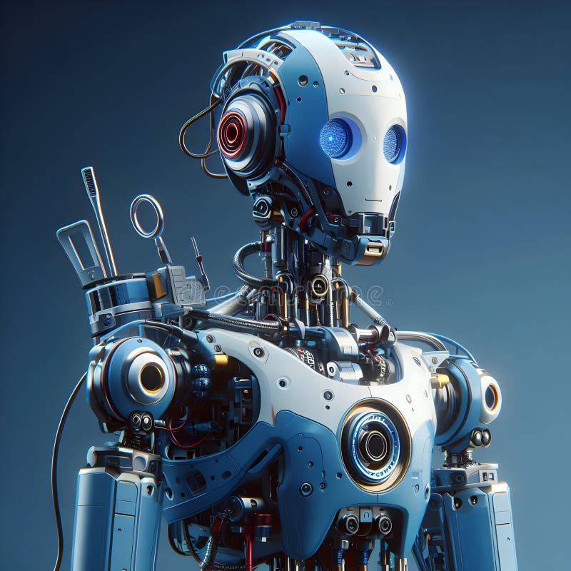 Futuristic AI Robot: Minimalistic 3D Realistic Illustration Eps 6 Stock ...