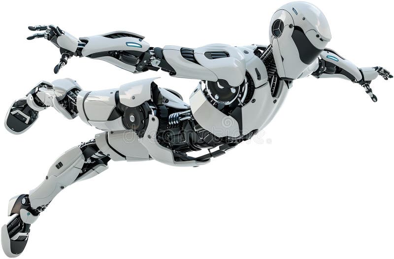 Futuristic AI Robot Performing Backflip - Advanced Robotics and Agility ...