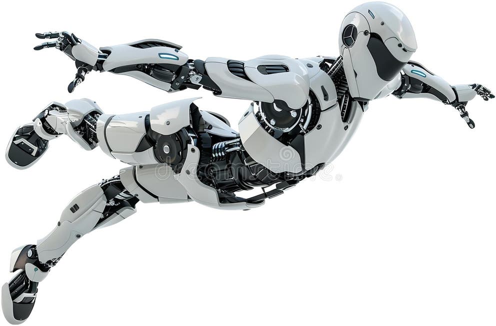 Futuristic AI Robot Performing Backflip - Advanced Robotics and Agility ...