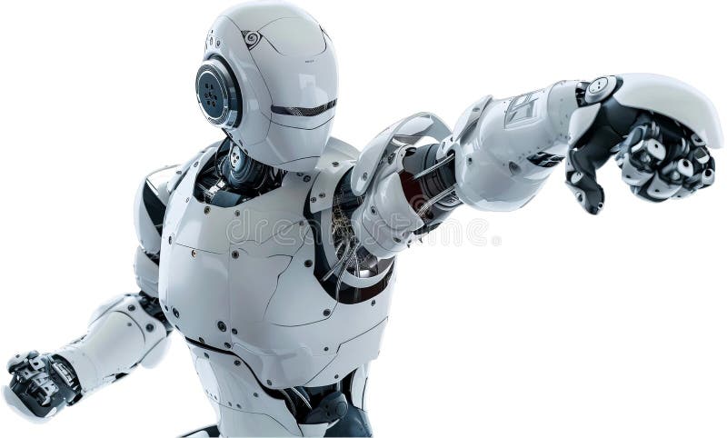 Futuristic AI Robot Performing Martial Arts Moves - High-Tech Training ...