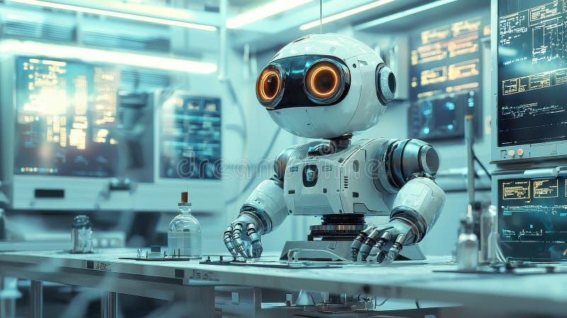 High-tech Robots in Futuristic Showroom Showcasing Advanced Robotics ...