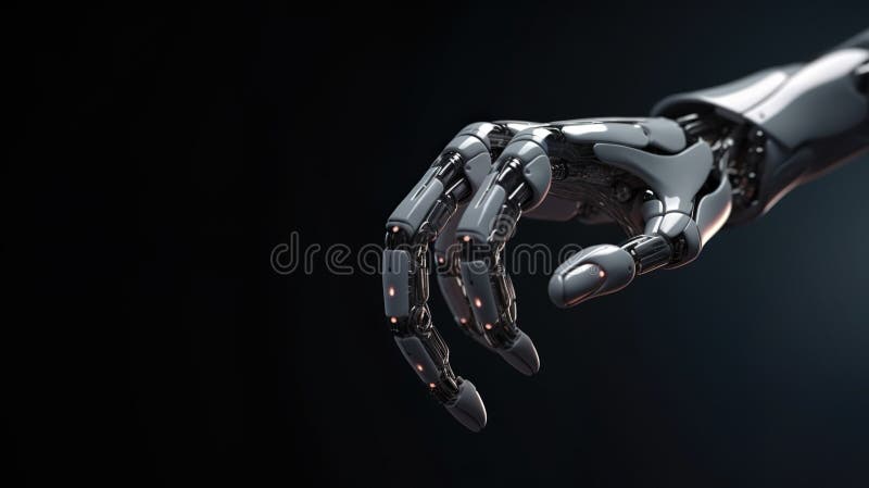 Futuristic AI Robotic Hand. Artificial Intelligence Stock Illustration ...
