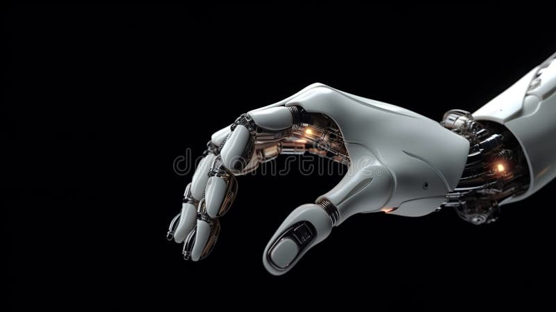 Futuristic AI Robotic Hand. Artificial Intelligence Stock Illustration ...