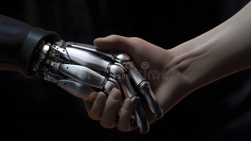 Futuristic AI Robotic Hand. Artificial Intelligence Stock Illustration ...
