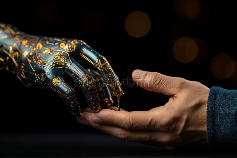 AI Robotics. Futuristic Hand and Human-Like Robot in Technology ...