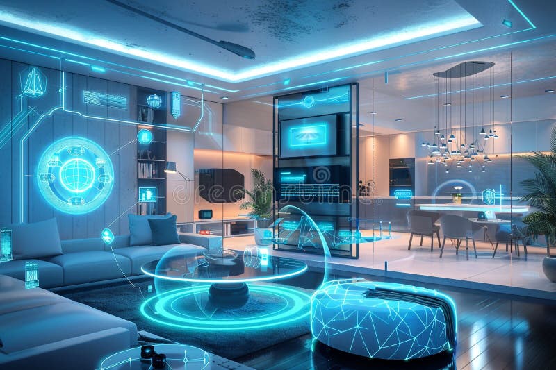 A Futuristic AI Smart Home Interior Featuring Augmented Reality ... A Futuristic AI Smart Home Interior Featuring Augmented Reality ...