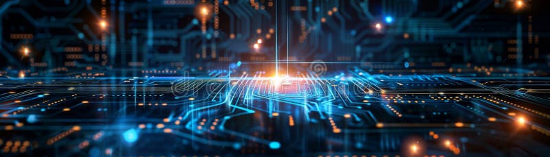 Futuristic AI Technology Concept with Digital Elements and Circuits for ...