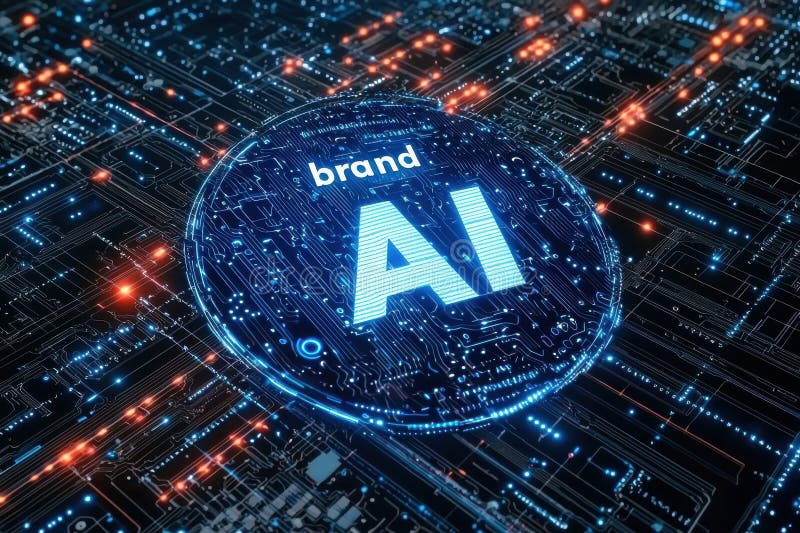 Futuristic AI Technology Concept Illustrated with Glowing Circuits and ...