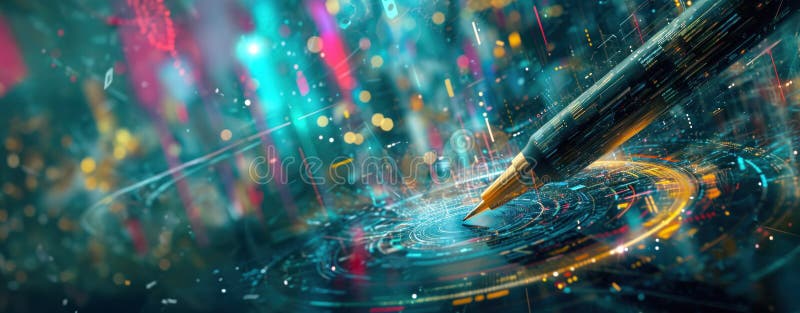 Futuristic AI Technology for Creative Copywriting. Digital Pen ...