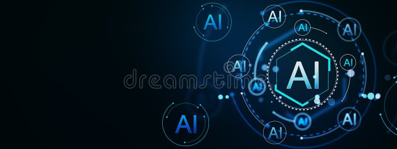 Futuristic AI Technology Digital Concept with Glowing Blue Artificial ...