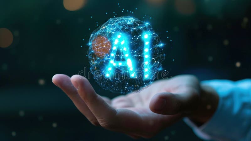 Futuristic AI Technology on Human Hand, Artificial Intelligence Digital ...