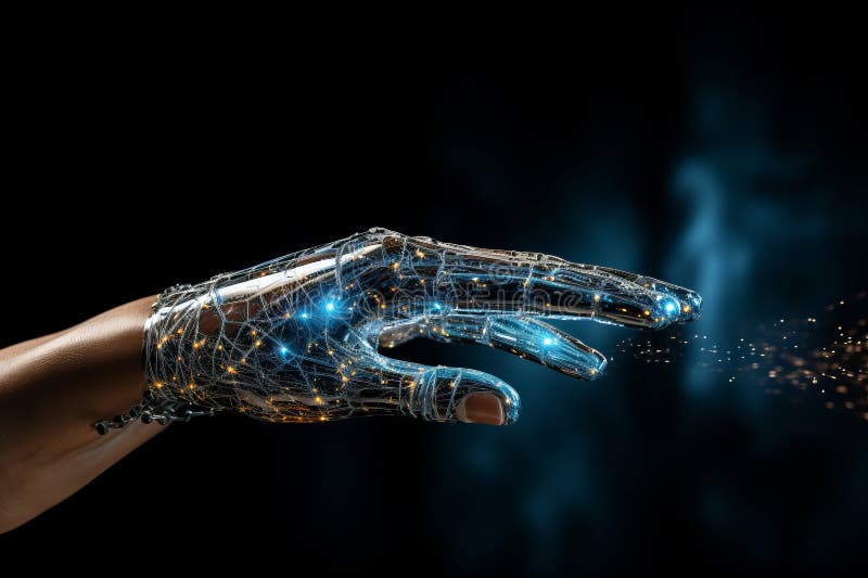Futuristic AI Technology. Robotic Hand, Human-Like Robot Development ...