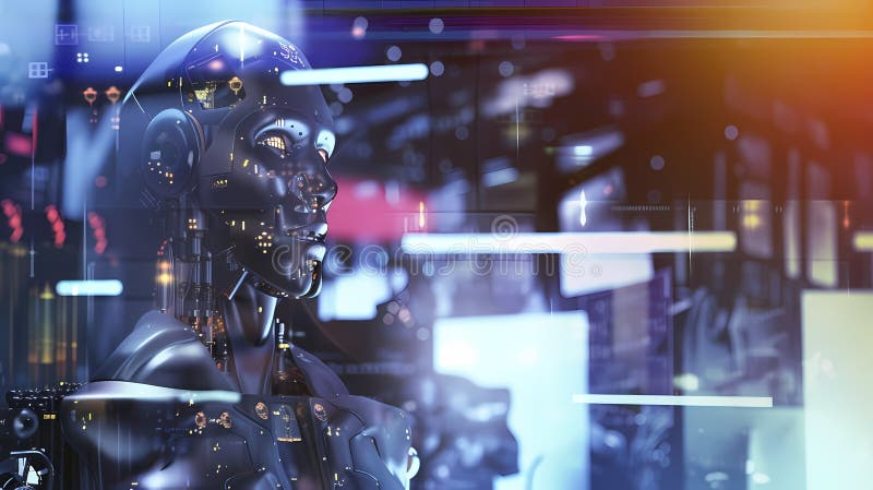 Futuristic AI in Thought Process AI Generative Stock Image - Image of ...