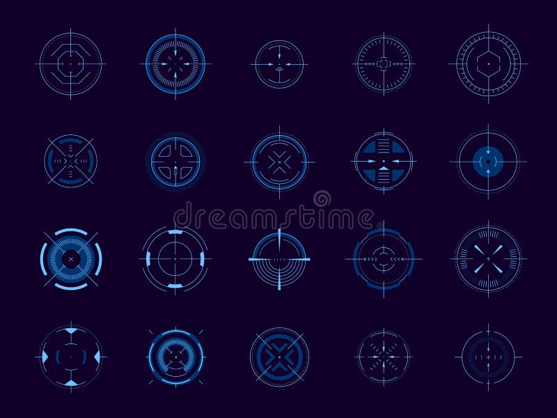 Futuristic Aim Pointer. Circle HUD User Interface Element, Weapon ...